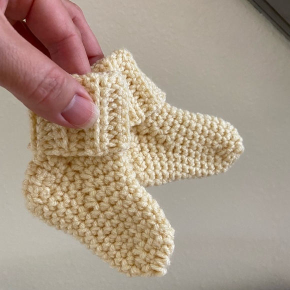 Hand Crafted | Accessories | Newborn Soft Yellow Baby Booties | Poshmark